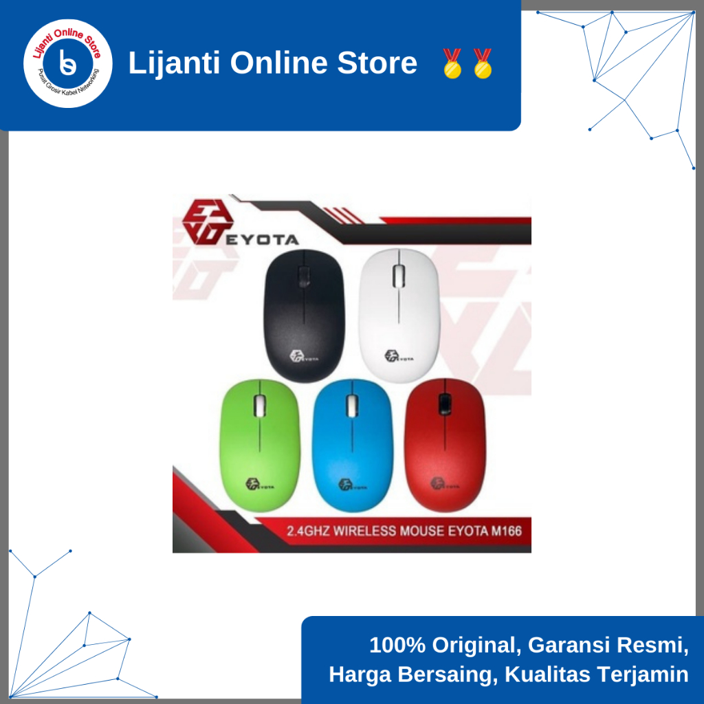 Jual Eyota Mouse Wireless M166 Original Garansi 1 Tahun | Shopee Indonesia
