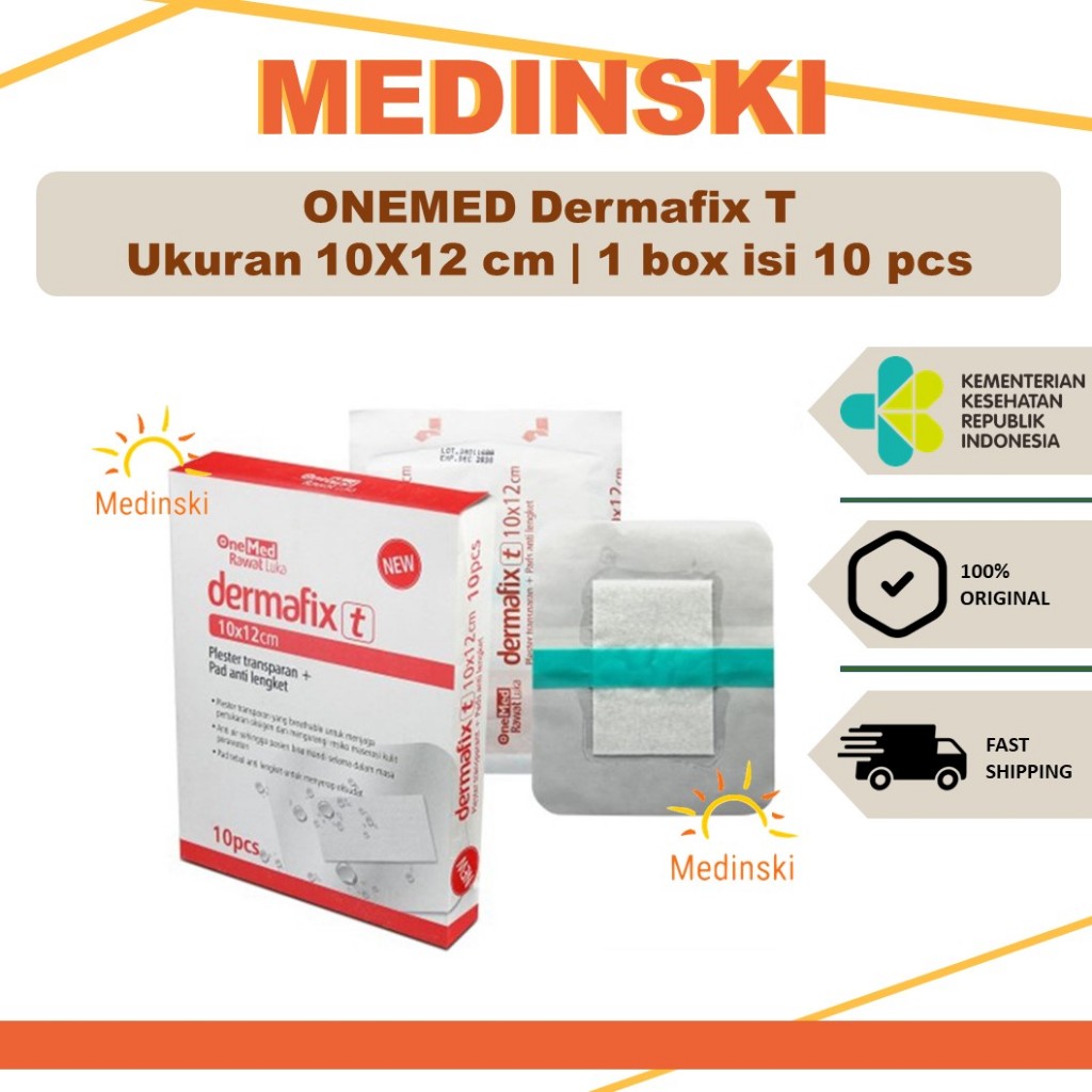 Jual Onemed Dermafix T 10x12 cm Box Isi 10 Plester Luka Pad Transparan ...