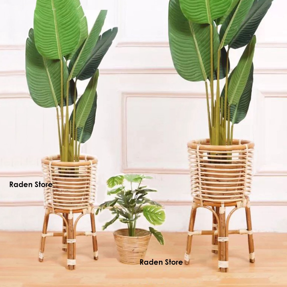 Jual Standing Pot Bunga Rotan Keranjang Pot Tinggi 4 55 7 cm n H2C8 ...