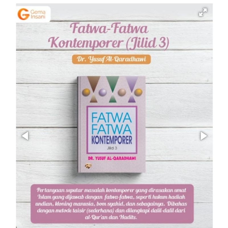 Jual Buku Fatwa-Fatwa Kontemporer jilid 3 Prof Dr. Yusuf Al Qardhawi ...