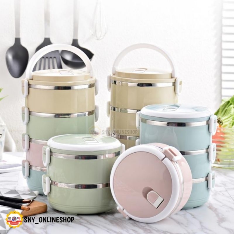 Jual Rantang 2 Susun Pink Glossy Lunch Box Kotak Tempat Makanan Susun ...