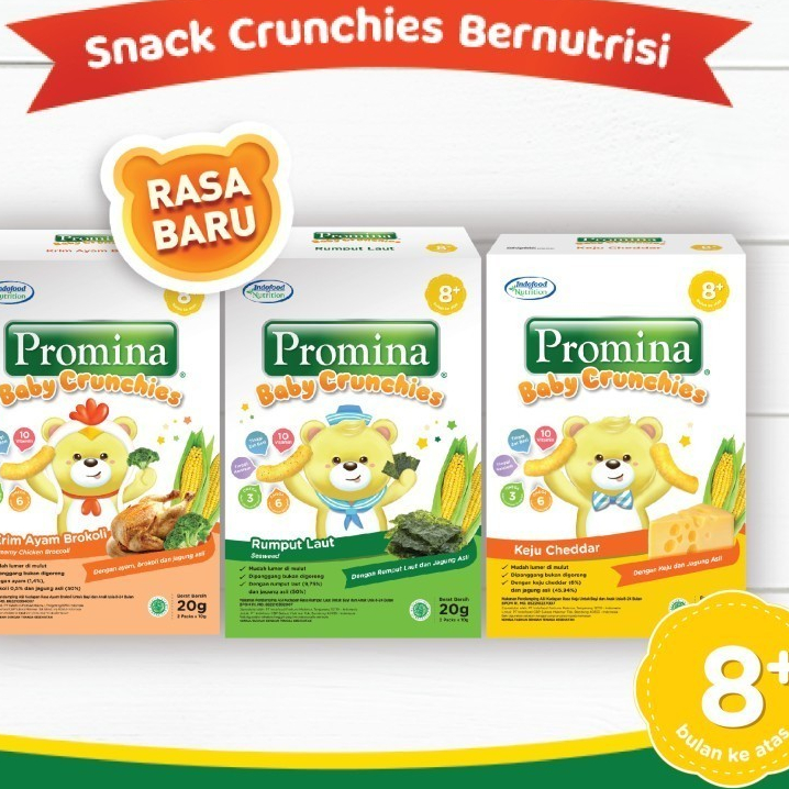Jual Promina Crunchies 20gr Ayam brokoli / Keju cheddar / Rumput laut ...