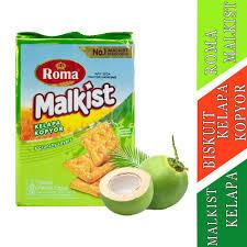 Jual BISKUIT ROMA MALKIST KELAPA KOPYOR KUE RASA KOPYOR MAKANAN RINGAN ...
