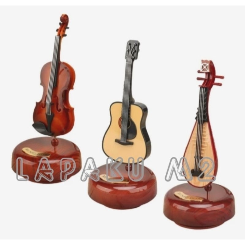 Jual Kotak Musik Bentuk Gitar Biola Lute - Mainan Music Box Kado Hadiah ...