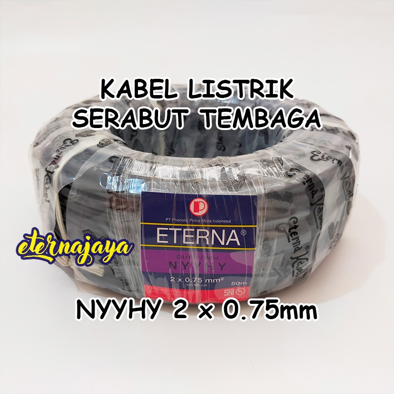 Jual ETERNA Kabel Listrik Serabut Tembaga NYYHY 2x0,75 50m | Shopee Indonesia
