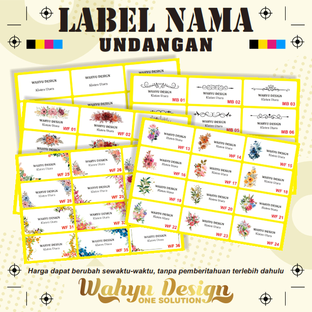 Jual Stiker Label Nama Undangan / Custom Design (ISI 12 Nama/lembar ...