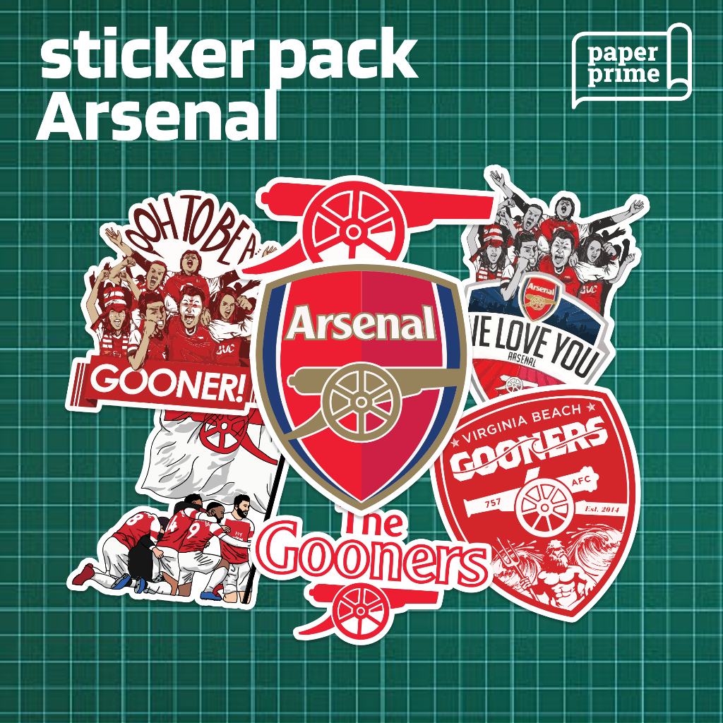 Jual Sticker Pack Arsenal Waterproof Anti Air 7pcs | Stiker Dekorasi ...