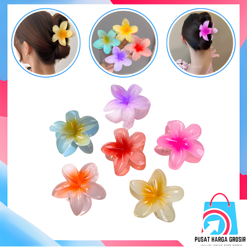 Jual PHG - Jepitan Rambut Cantik Model Bunga Kamboja Hair Clip Bunga ...