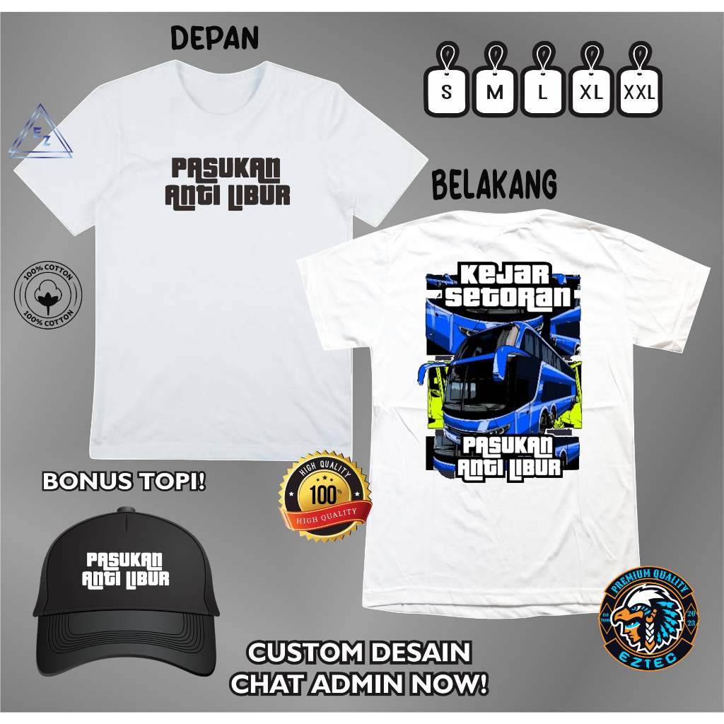 Jual KAOS PASUKAN ANTI LIBUR KEJAR SETORAN DESAIN KAOS TERBARU KEREN SABLON KUALITAS PREMIUM ...