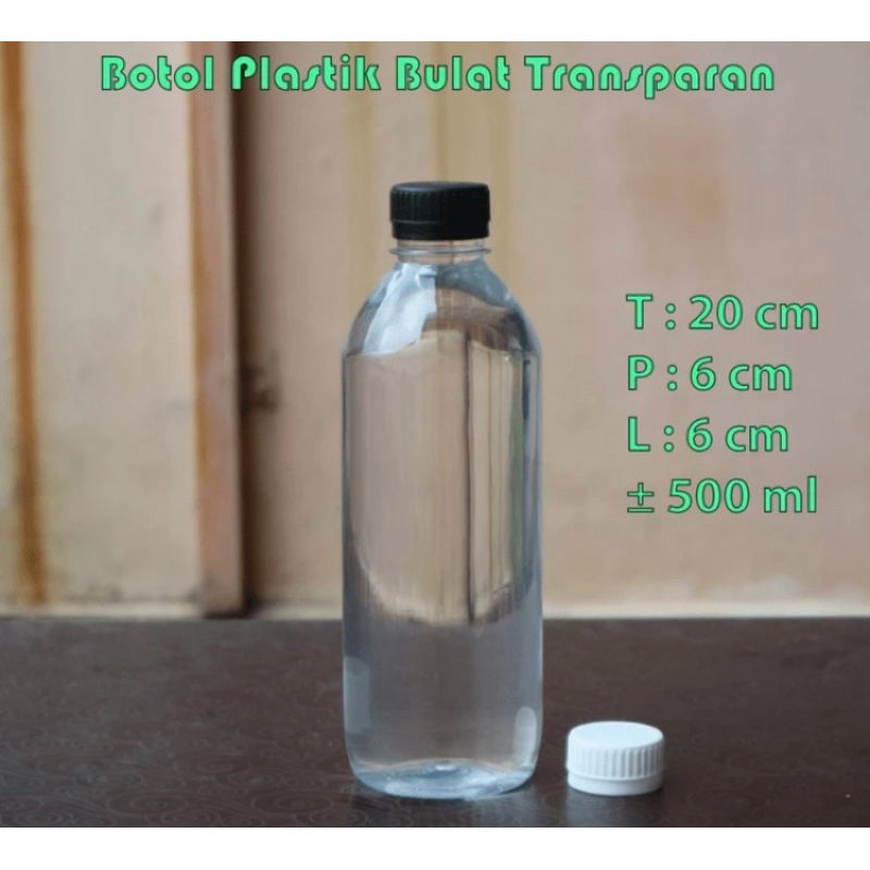 Jual BOTOL PLASTIK ALMOND BULAT TEBAL 500 ml BOTOL JUICE READY STOCK ...