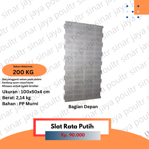 Jual PLASTIC SLAT PUTIH RATA / Slat Rata Lantai Pijakan Alat Ternak Ayam / ALAS | Shopee Indonesia