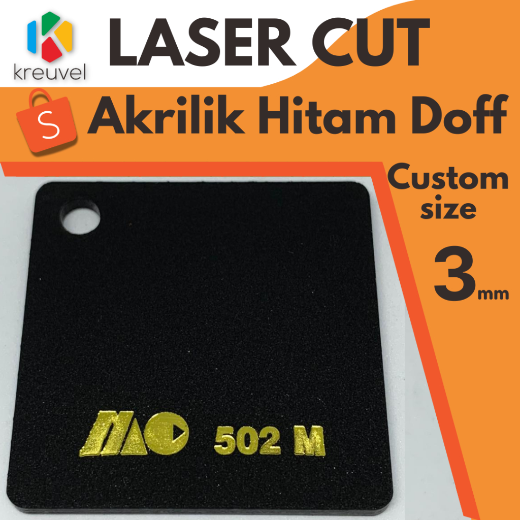 Jual ACRYLIC - AKRILIK LEMBARAN 3mm Hitam Doff-LASER CUTTING-CUSTOM CUT ...