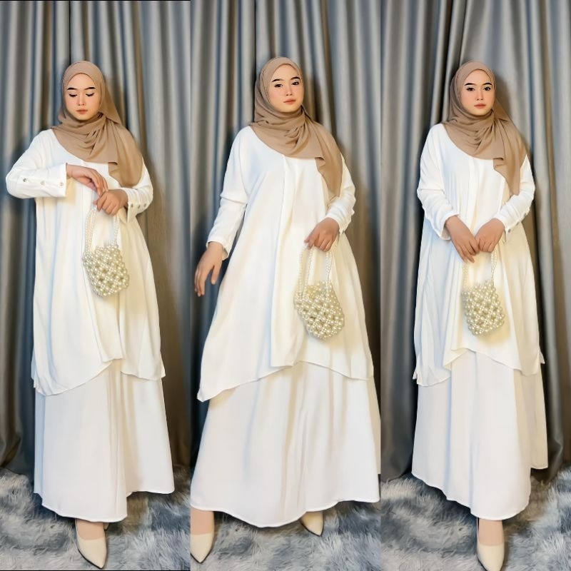 Jual ABAYA Humaira Set Rok Abaya Melayu Batwing Busui Set Daily Gamis ...