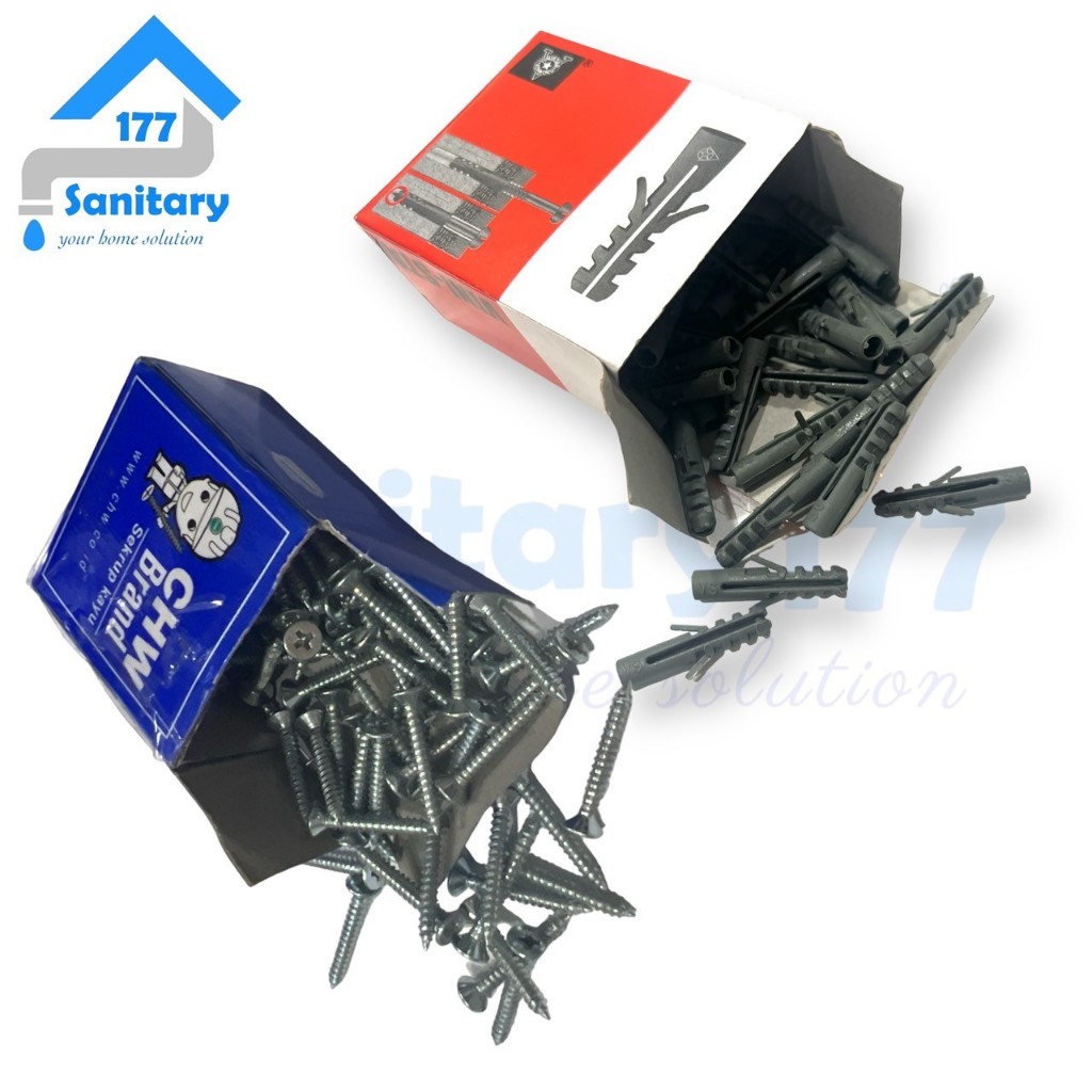 Jual 1kotak sekrup viser screw - 1 kotak fiser s6 pengunci sekrup kayu pengait jangkar alat ...