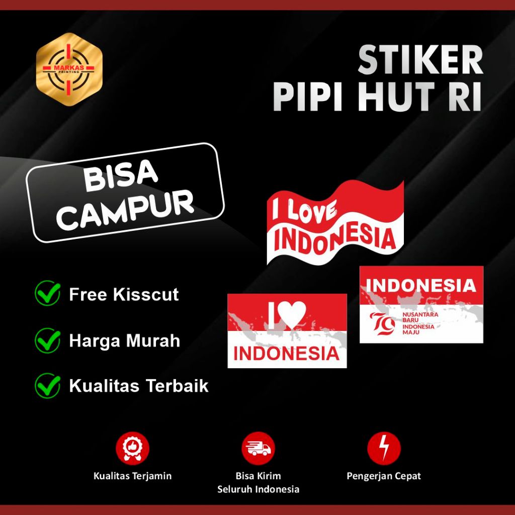Jual Stiker Pipi Bendera Indonesia – Merah Putih / Sticker Hut Ri 79 ...