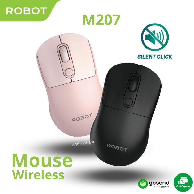 Jual ROBOT M207 Mouse Wireless 2.4GHz Optical 1600DPI / Silent Click ...