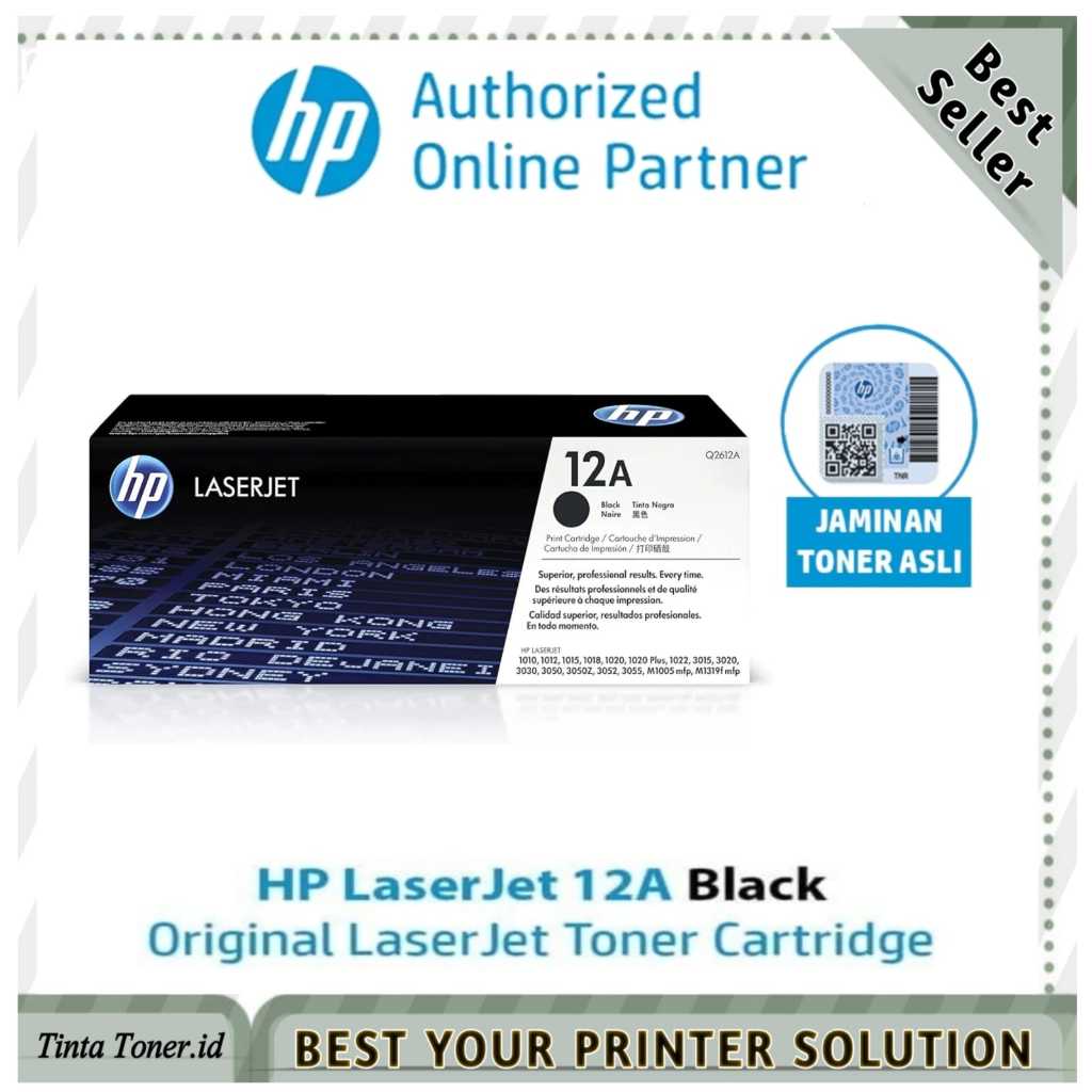 Jual Toner HP Laserjet 12A Black Q2612A Original Cartridge | Shopee Indonesia