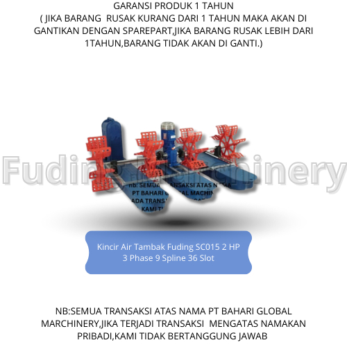 Jual Kincir Air Tambak Fuding SC015 2 HP 3 Phase 9 Spline 36 Slot | Shopee Indonesia