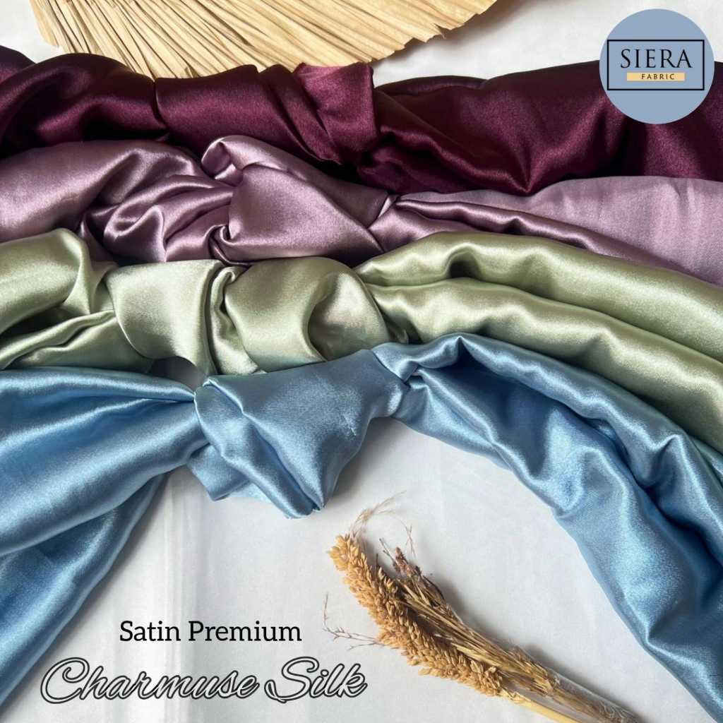 Jual ( BUKAN HIJAB ) 1 meter (SATU METER) Kain Satin Charmuse Silk ...