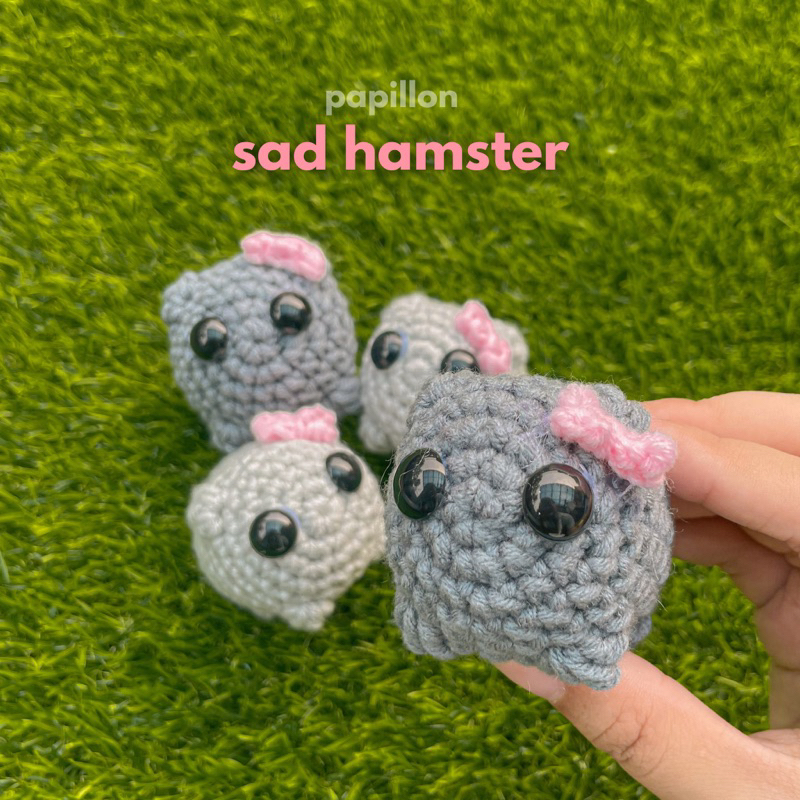 Jual Sad Hamster Amigurumi | Boneka Rajut Sad Hamster | Shopee Indonesia