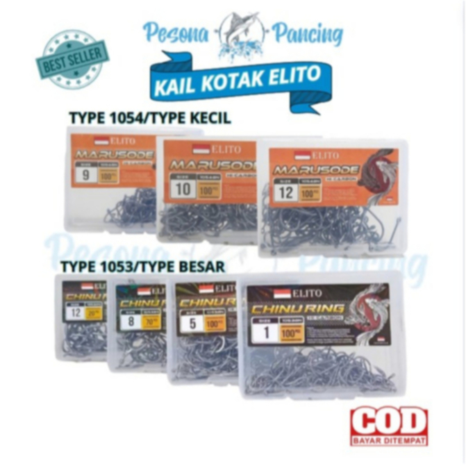 Jual Kail Pancing Kotak Elito Marusode 1054 Type Kecil/Chinu Ring 1053 ...