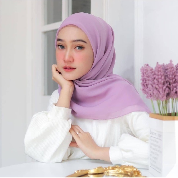 Jual Bella Square Premium Hijab Segi Empat 60 Warna Jilbab Bella Square Jahit Neci Super Premium ...
