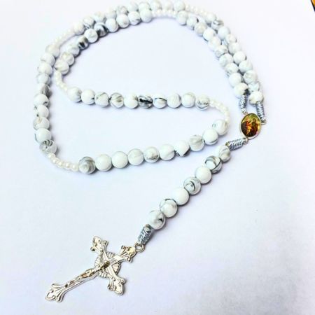 Jual Rosario 77 Bapa Kami Bahan Akrilik Marmer Putih Bercorak Berbagai Model Devosi Katolik ...