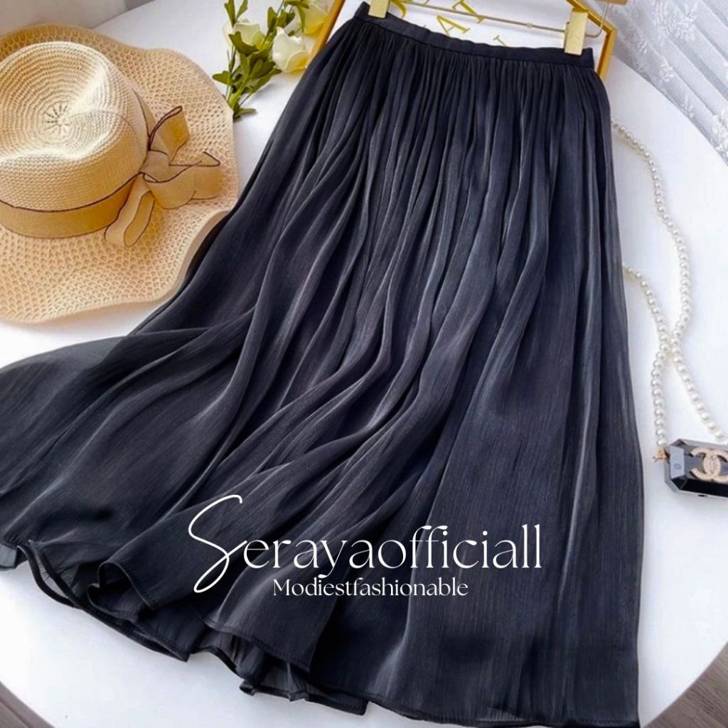 Jual Serayaofficiall- LAVYE Shimmer Skirt- Rok Shimmer Maxi Panjang ...