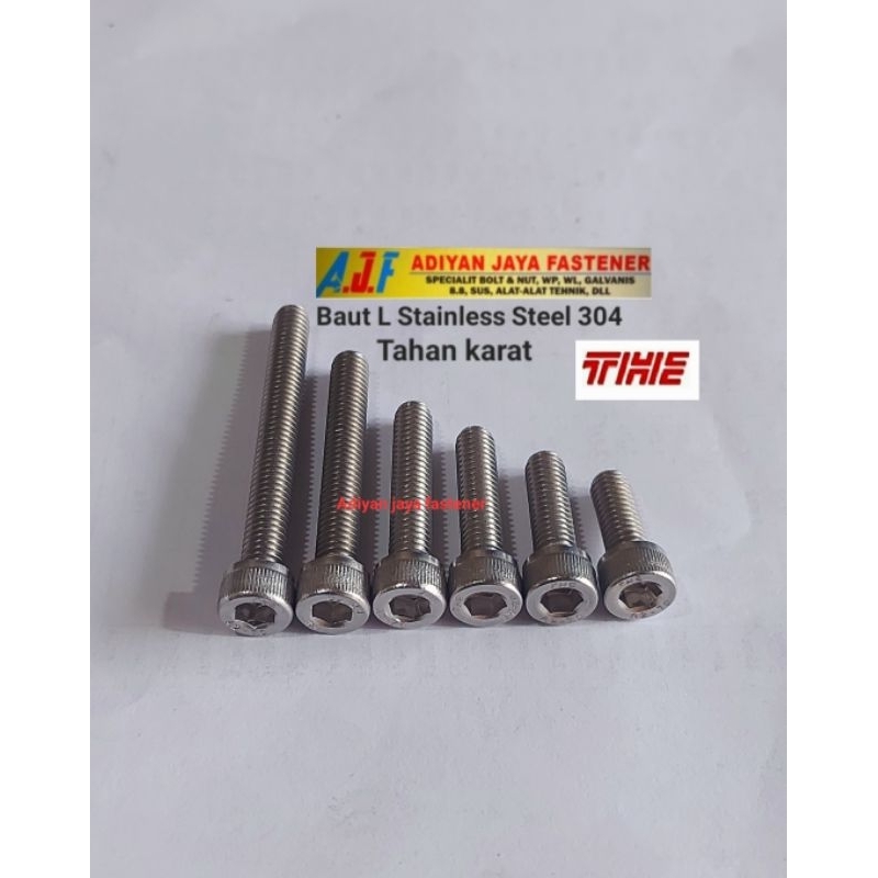 Jual Baut L Stainless 304/ DRAT BAUT 7 / M.4 ( Panjang 6mm s/d 5cm )p.0 ...