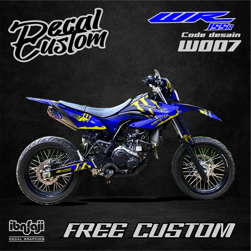 Jual decal WR155 full body custom warna nama desain nomor sponsor w007 ...