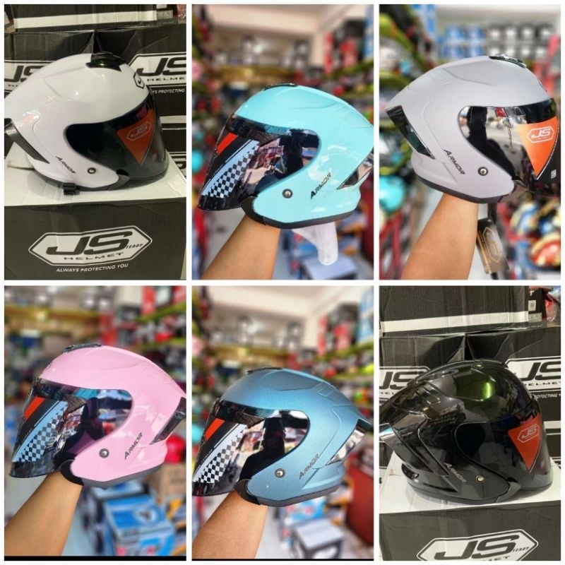 Jual HELM JS ARMOR SOLID TANDUK | Shopee Indonesia