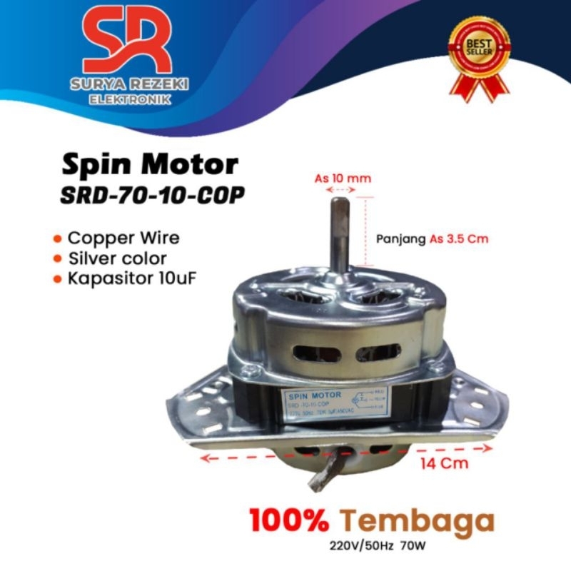 Jual DINAMO SPIN GULUNGAN TEMBAGA MESIN CUCI ( A ) UNTUK UMUM AS 10MM -SRD 70-10-COP | Shopee ...