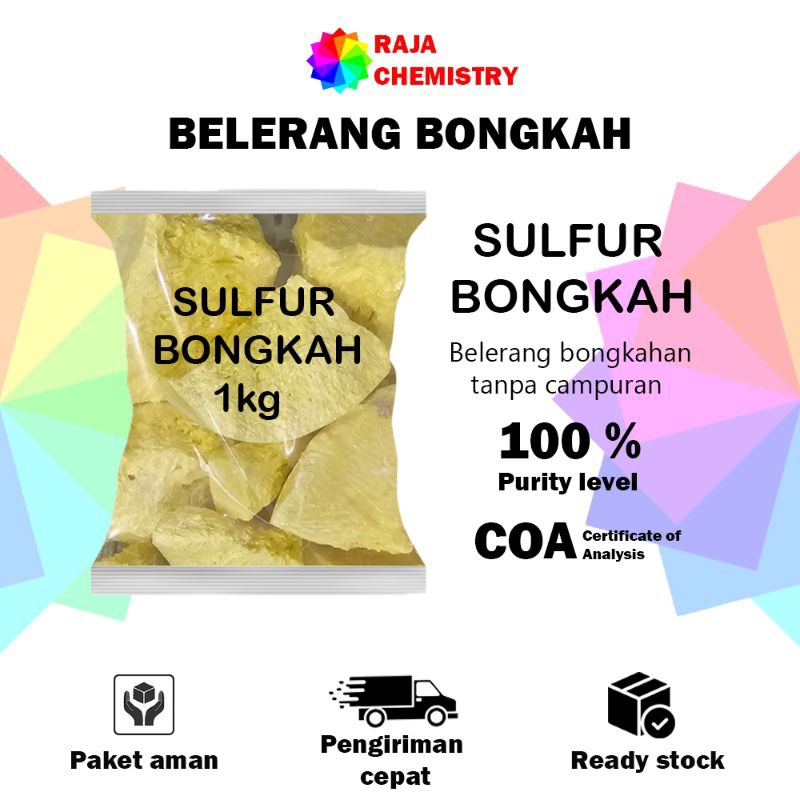 Jual Belerang Bongkahan 1kg / Belerang Sulfur 1kg / Sulfur Bongkahan ...