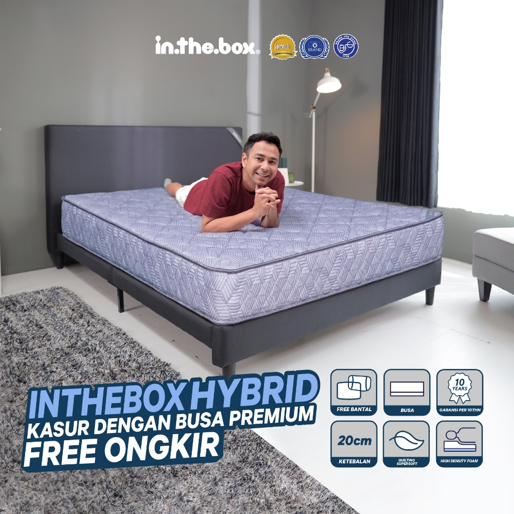 Jual Kasur Busa Mattress Lantai Premium INTHEBOX Hybrid Gratis Bantal ...