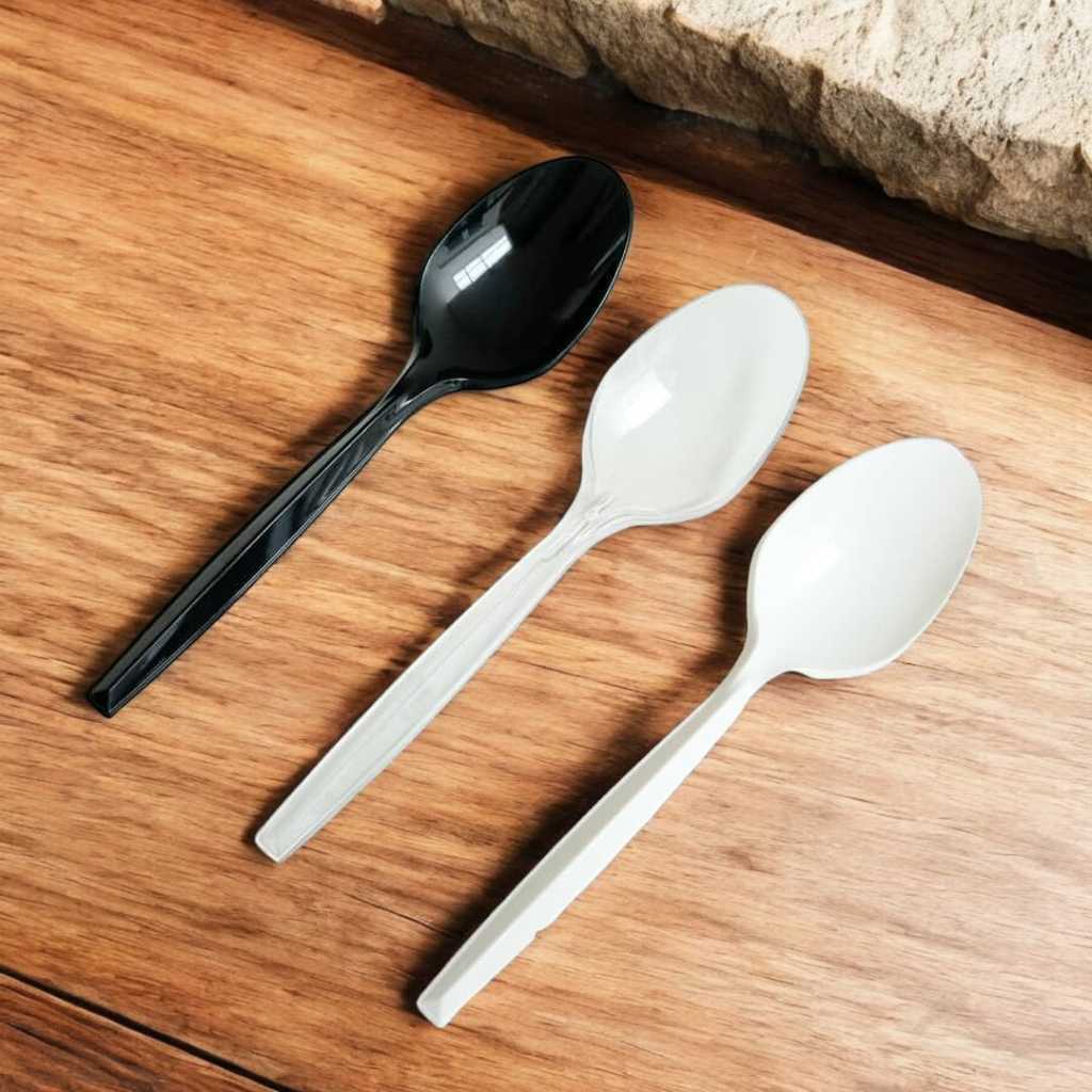 Jual SENDOK MAKAN PLASTIK,SENDOK GARPU MAKAN KCS (isi 100pcs) | Shopee ...