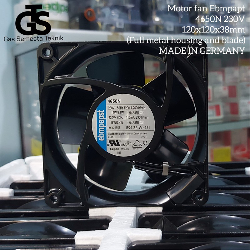 Jual MOTOR FAN EBM 4650N 120x120 230V | AXIAL FAN EBMPAPST 4650N 220-230V | Shopee Indonesia