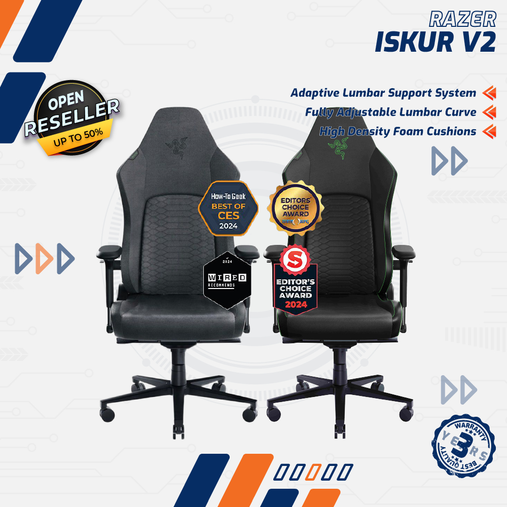 Jual Razer Iskur V2 - Adaptive Lumbar Support Gaming Chair | Shopee ...