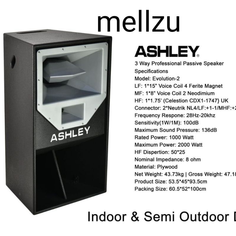Jual Speaker Pasif Ashley Evolution 2 Original Passive 3 Way ASHLEY ...
