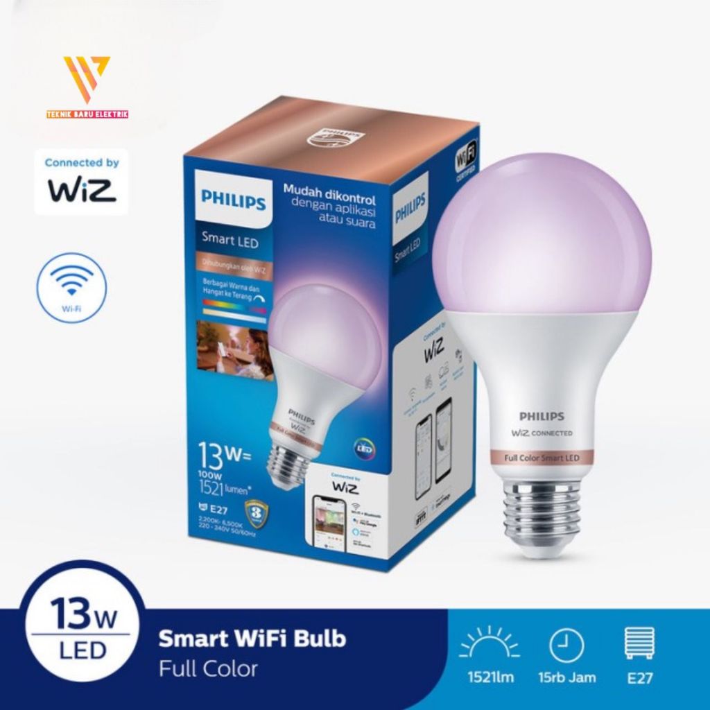 Jual Lampu Philips Smart Wi Fi LED 8W 9W 13W Tunable White Full Color - Putih App wiz Bluetooth ...