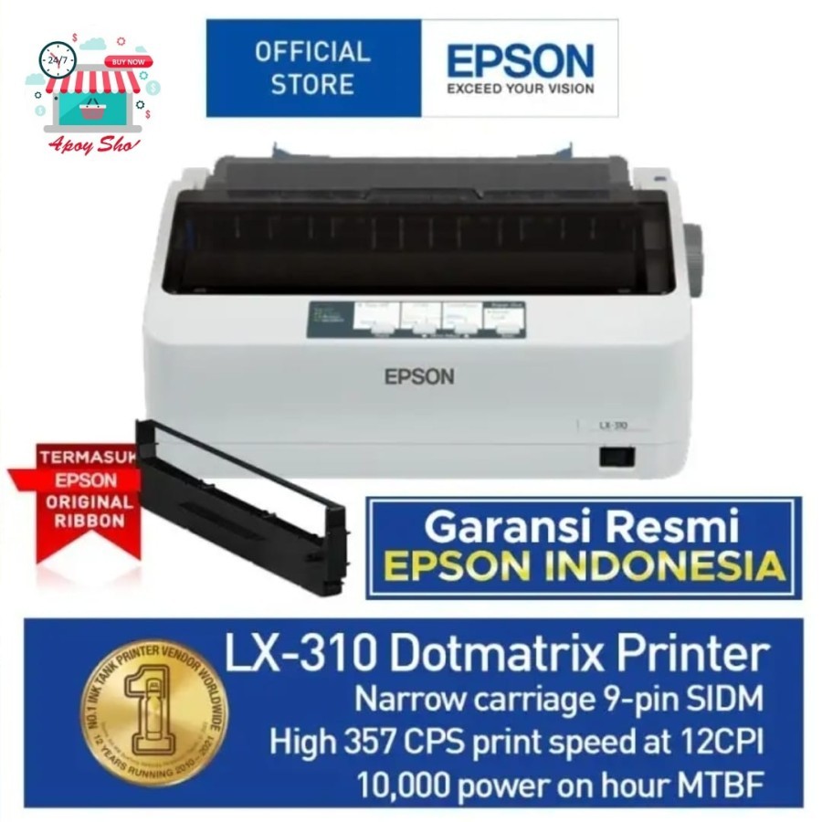 Jual Printer Epson LX310 Original Dot Matrix LX 310 Dotmatrix LX-310 ...