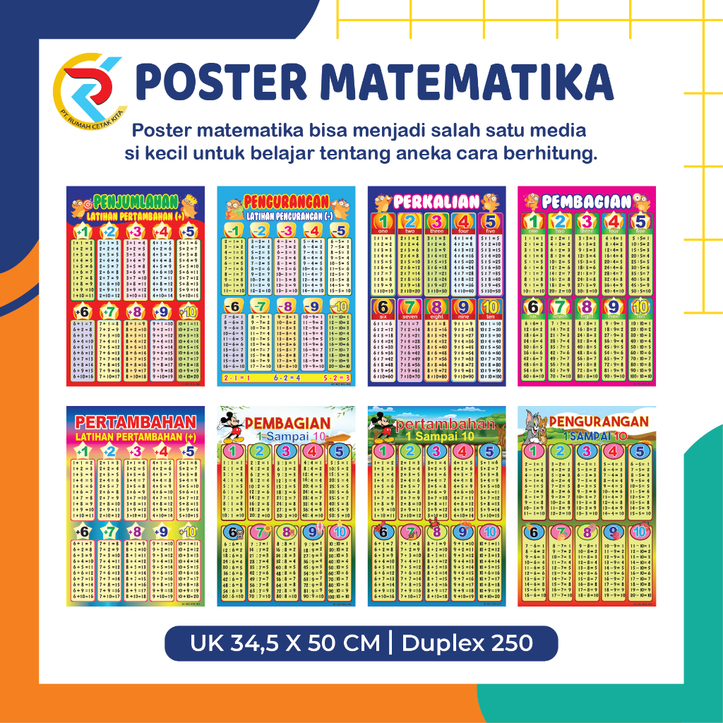 Jual Poster Edukasi Anak Aneka Matematika | Shopee Indonesia