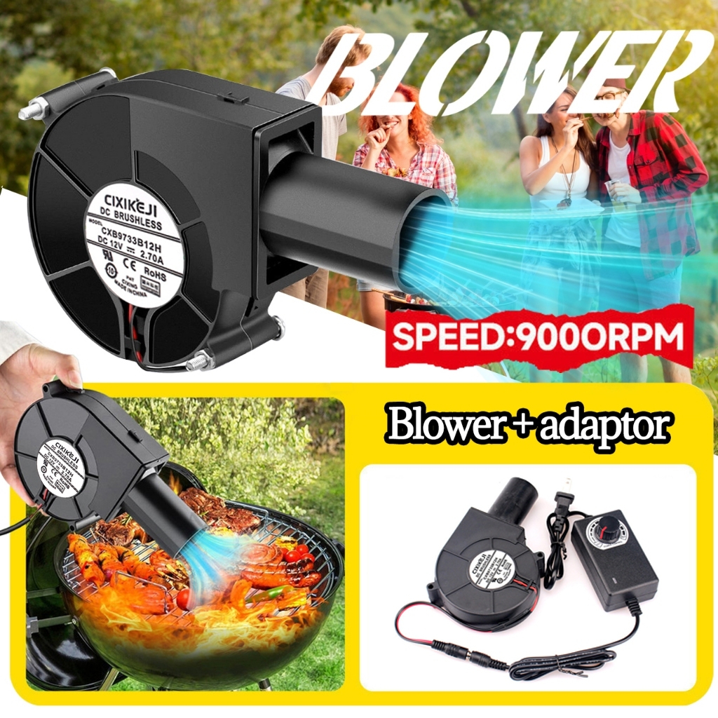 Jual 1 Set Blower Mini BBQ Kipas Blower Ac Turbocharger Portabel Kecil ...