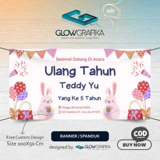 Jual Cetak Spanduk Banner MMT Pink Merah Ungu Playful Banner Acara ...