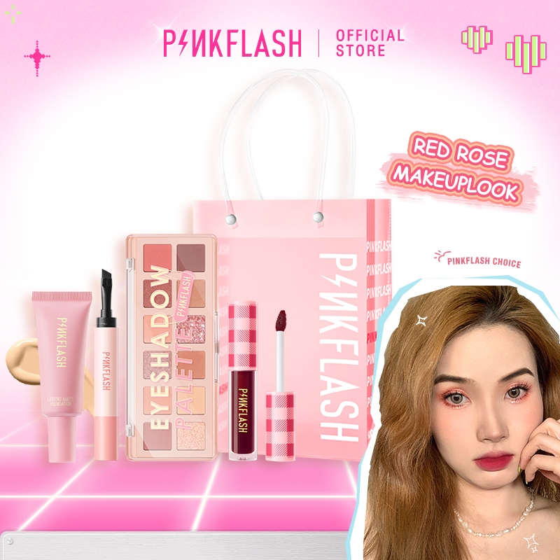 Jual PINKFLASH Makeup Set Gift Set 5 PCS Set 12 Shades Eyeshadow ...