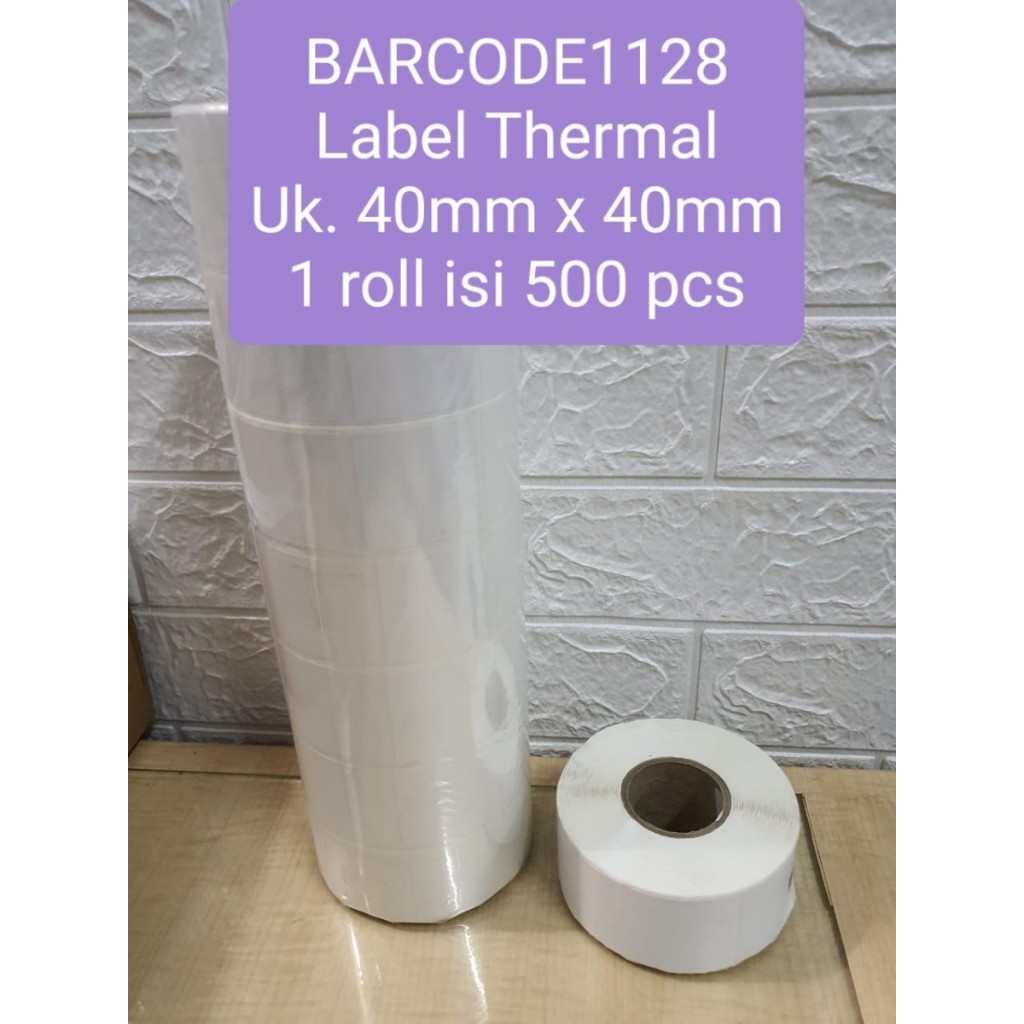 Jual LABEL STIKER THERMAL 40 X 40 mm - 40x40 mm 1 roll isi 500 pcs ...