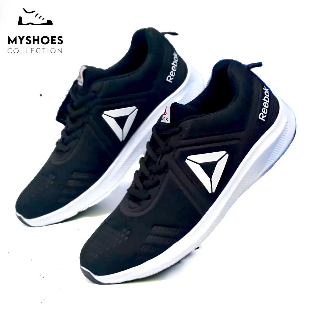 Jual Sepatu Sneakers Pria Hitam Abu Sneakers Lari Pria Running Shoes ...