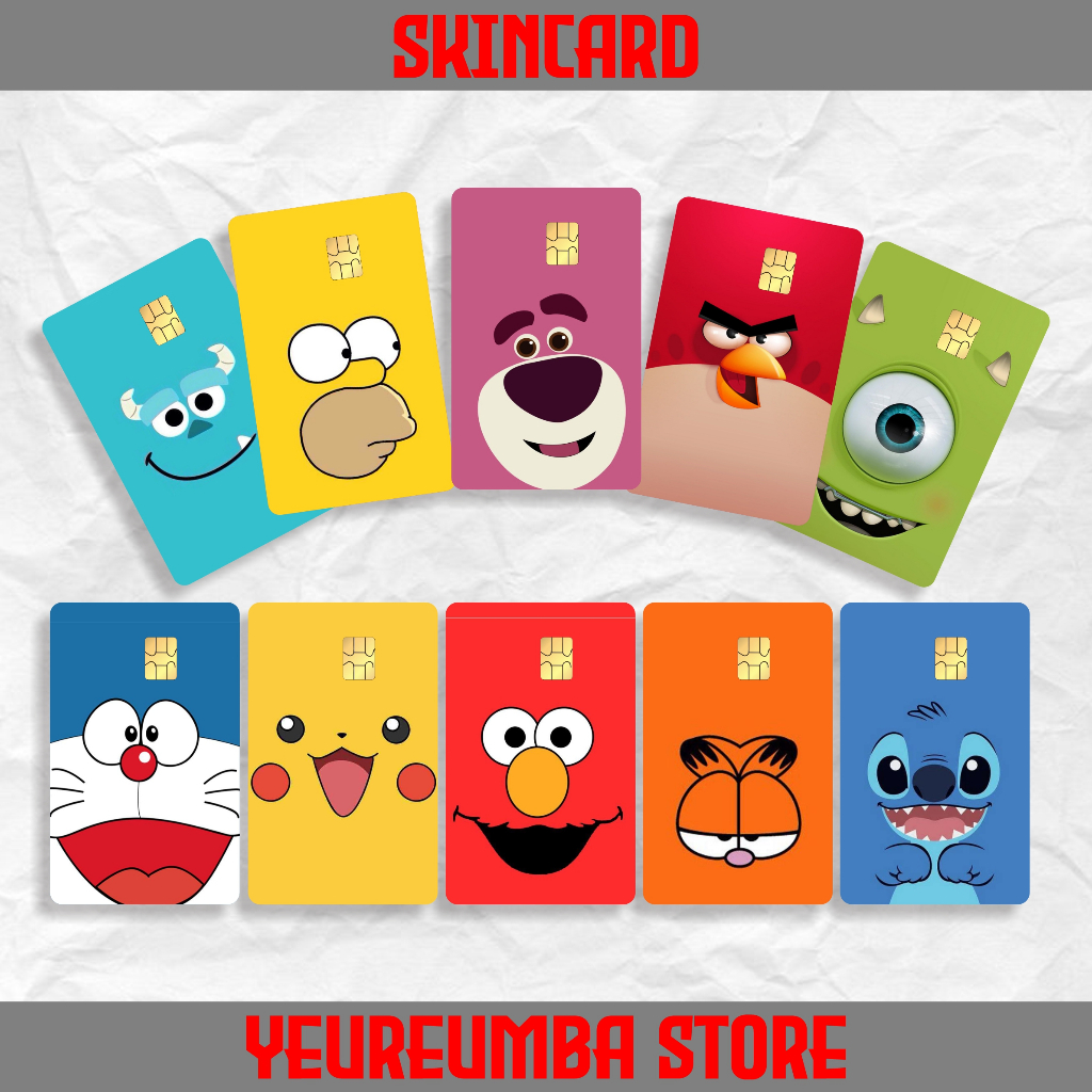 Jual Stiker ATM Sticker Skin Card lucu muka karakter kartun Vinyl ATM ...