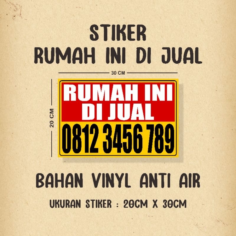 Jual Stiker Rumah Ini Dijual Tulisan Rumah Ini Dijual Stiker Agen ...