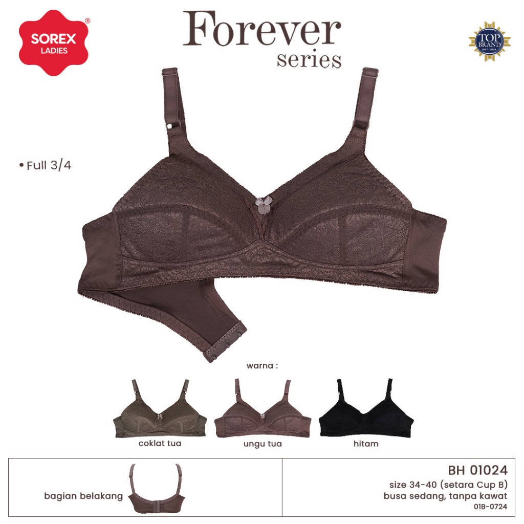 Jual SOREX BRA BH 01024 Tanpa Kawat Tanpa Busa Kait 3 (Cup B) | Shopee ...