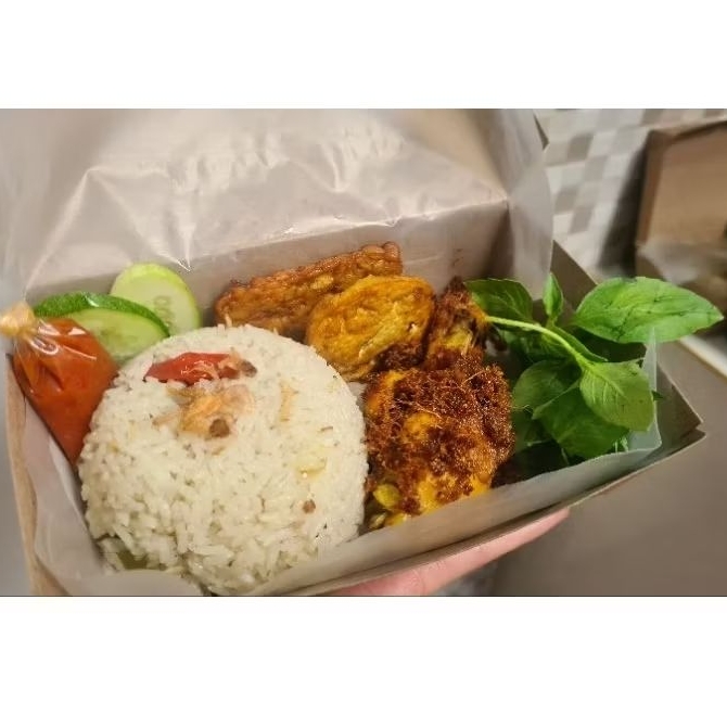 Jual Nasi Box Liwet Teri Medan Komplit Ayam Goreng Lengkuas | Shopee Indonesia